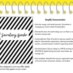 Ultimate PTA Secretary Binder Editable Canva Planner Printable Meeting ...