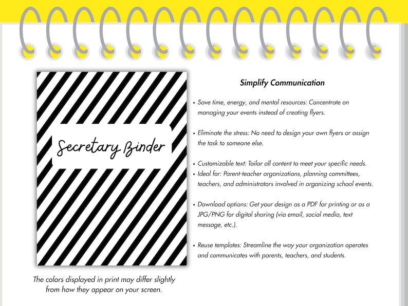 Ultimate PTA Secretary Binder Editable Canva Planner Printable Meeting ...