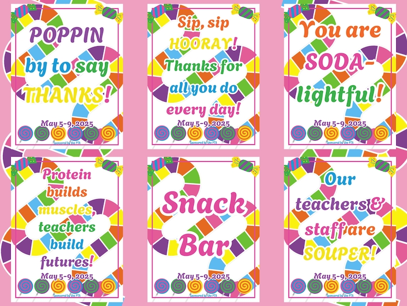 Customizable Candy Land Teacher Appreciation Week Canva Template ...