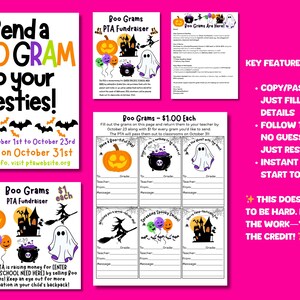Editable Halloween Boo Gram & Candy Gram Fundraiser PTA PTO School ...