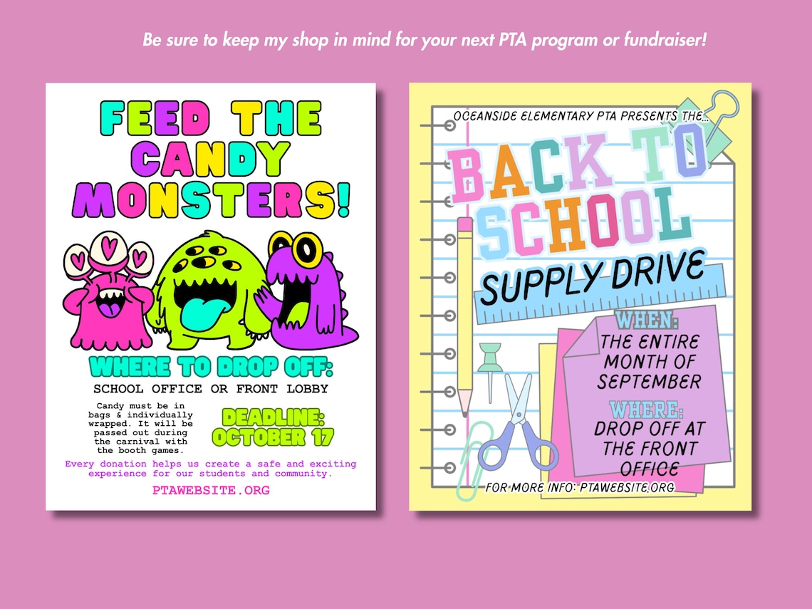 PTA PTO Newsletter Template Bundle Editable Monthly School ...