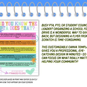PTO PTA Recruitment Flyer Template: Editable School Membership Drive ...