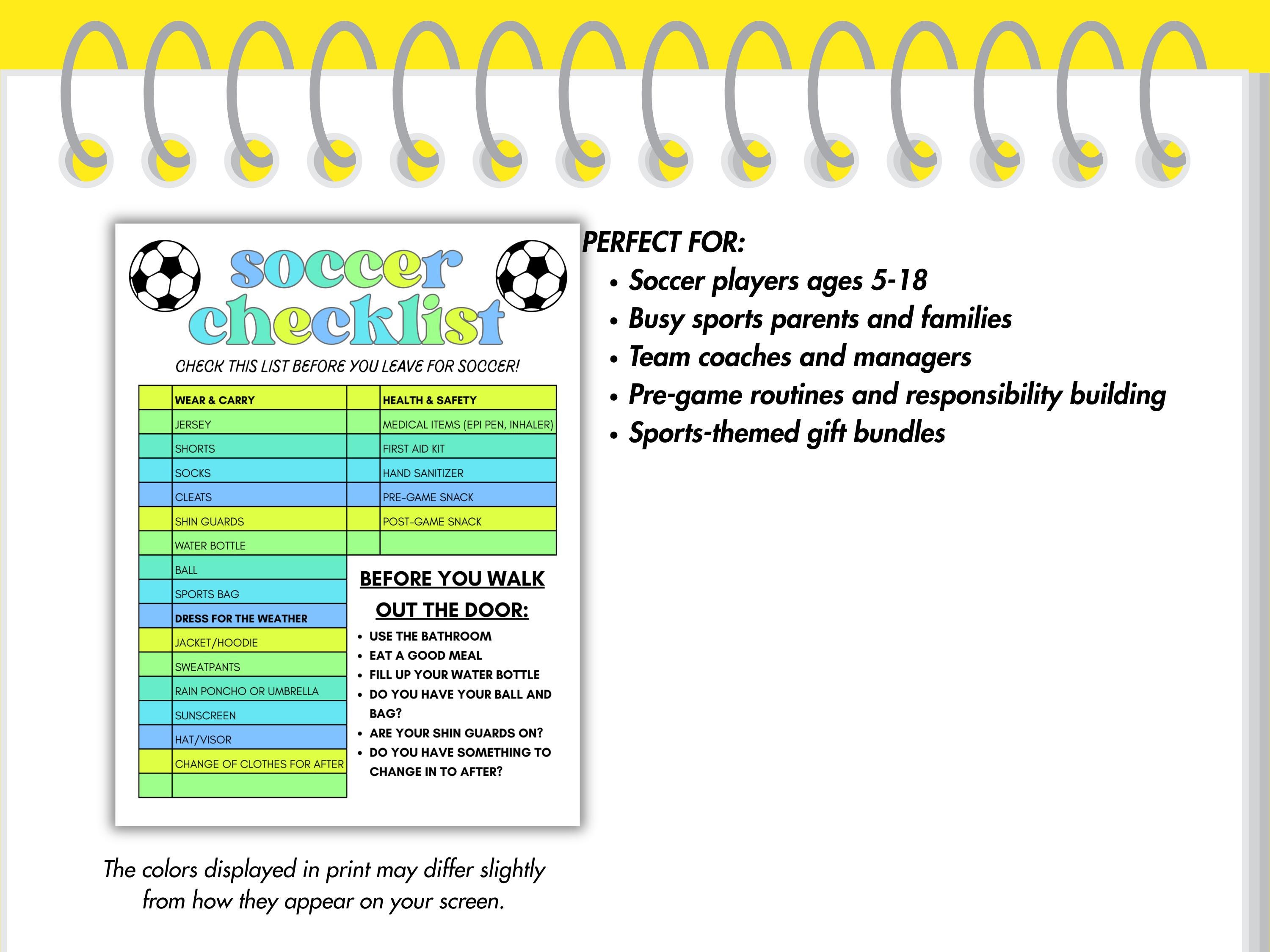 Soccer Game Day Checklist Printable Editable Template Canva Sports ...