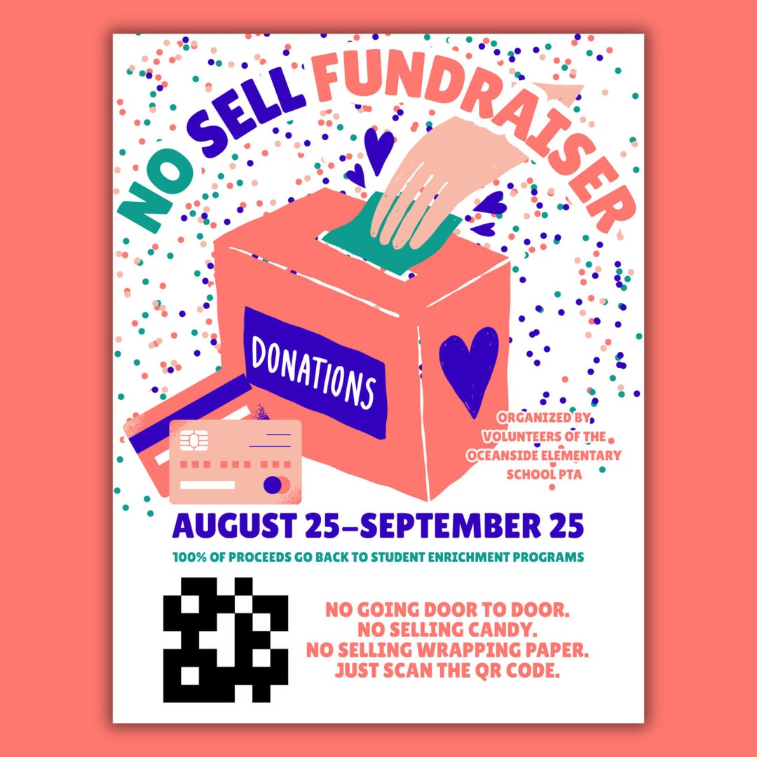 PTA/PTO Donation Fundraiser Template: School Fundraising Flyer & Social ...