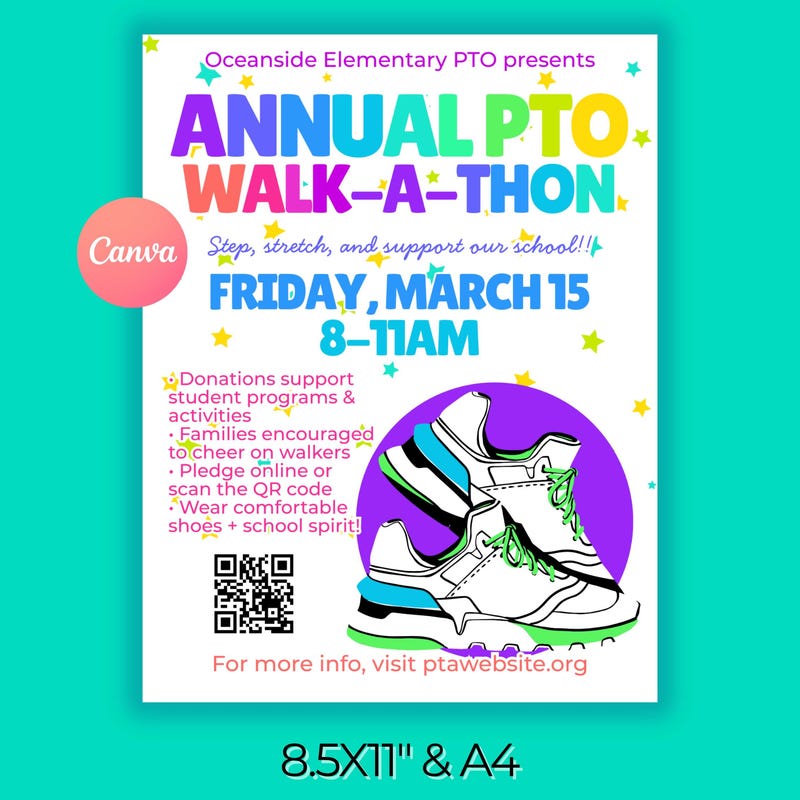 Walkathon Template - Etsy