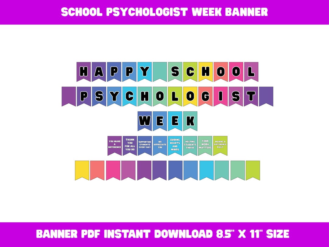 Printable School Psychologist Week Banner Downloadable PDF Flags ...