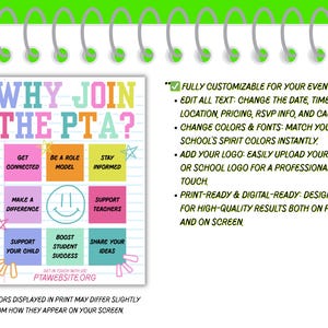 PTO PTA Recruitment Flyer Template: Editable School Membership Drive ...