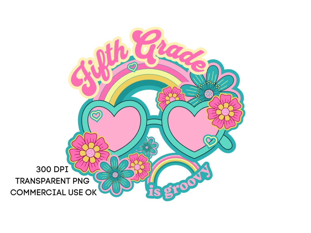Fifth Grade Groovy Teacher PNG: Retro 70s School Spirit (digital ...
