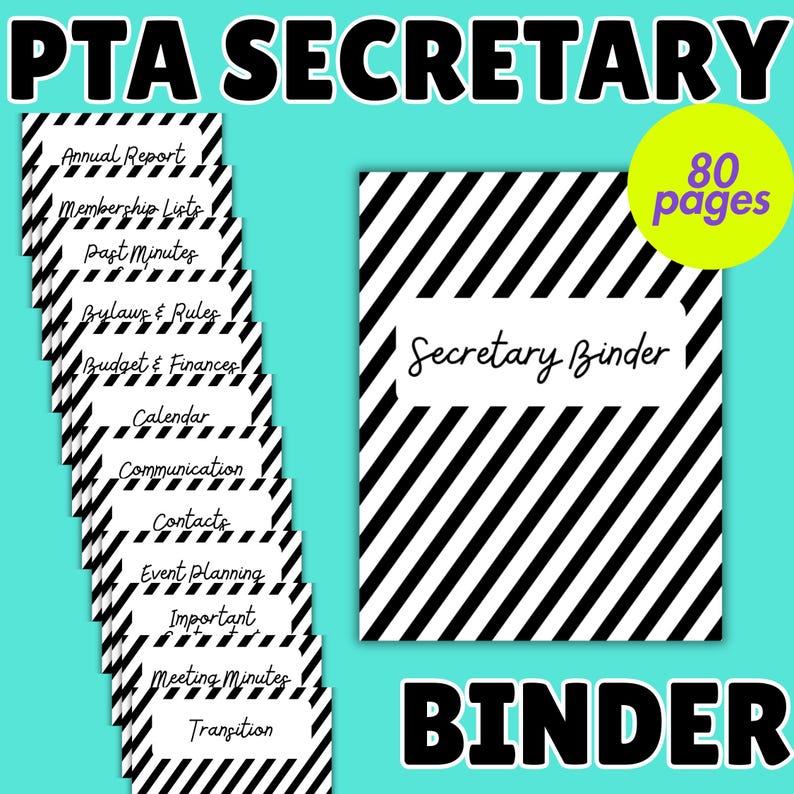 Ultimate PTA Secretary Binder Editable Canva Planner Printable Meeting ...