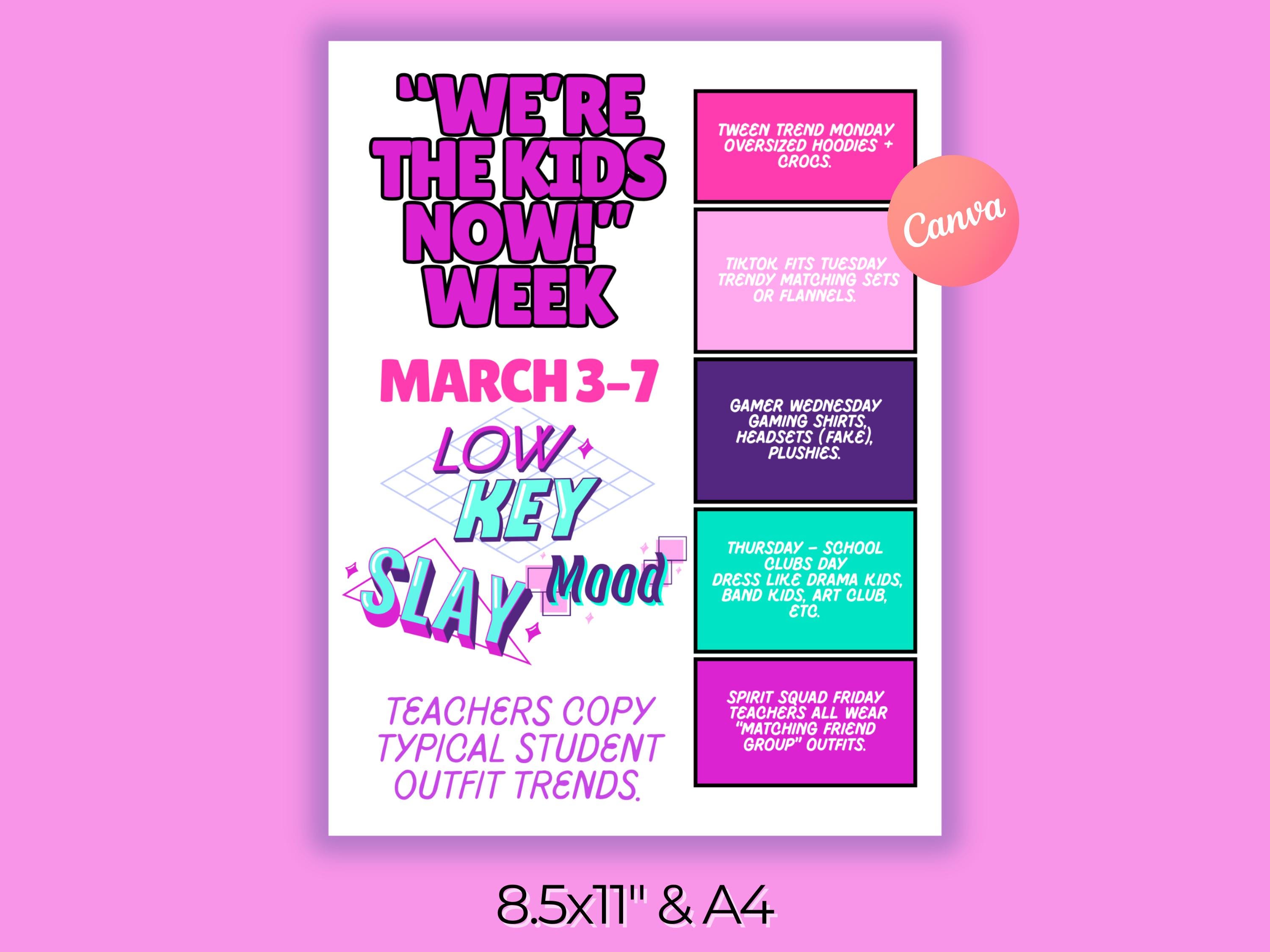 Underground Spirit Week Flyer Template Editable Kids Now Staff Teacher ...