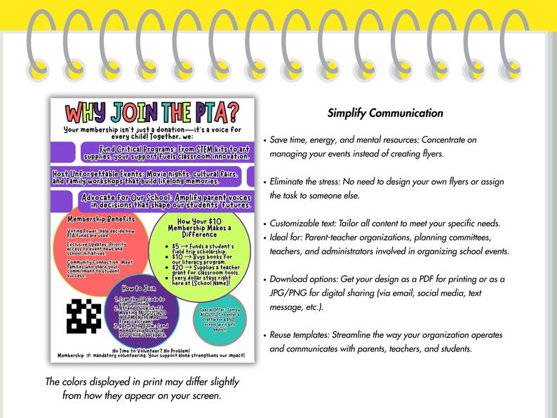 Why Join the PTA Canva Template Membership Drive Poster, School ...