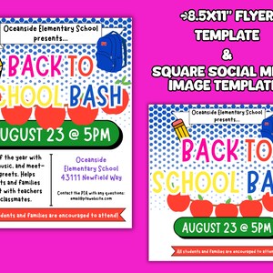Back to School Bash Flyer Template Teacher Meet & Greet Editable Canva ...