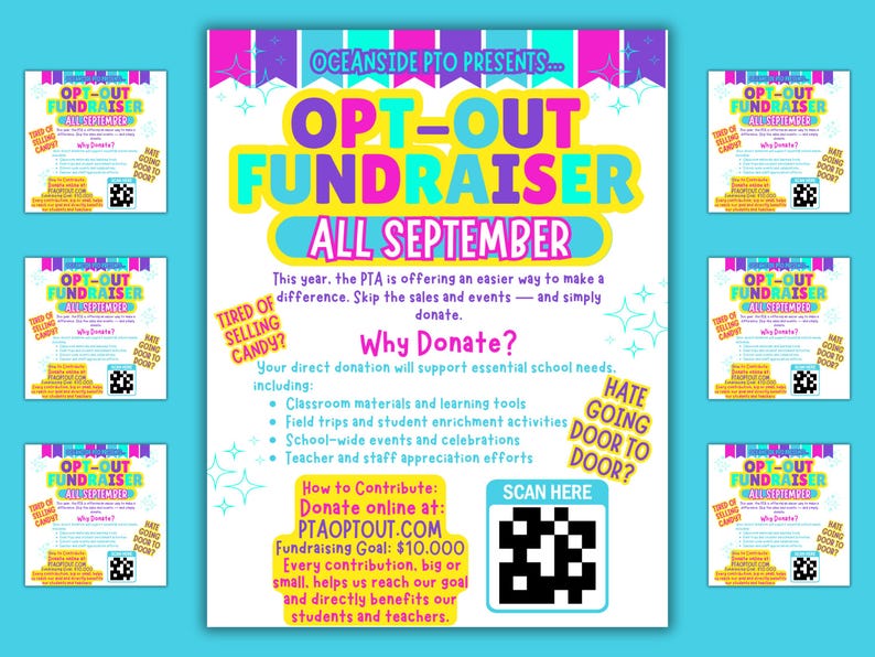 Editable Opt Out Fundraiser Flyer Canva Template for PTA PTO No Sell ...