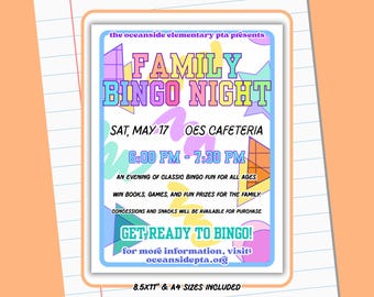 Bingo Night Flyer Fundraiser Community Event Invitation Church Company ...