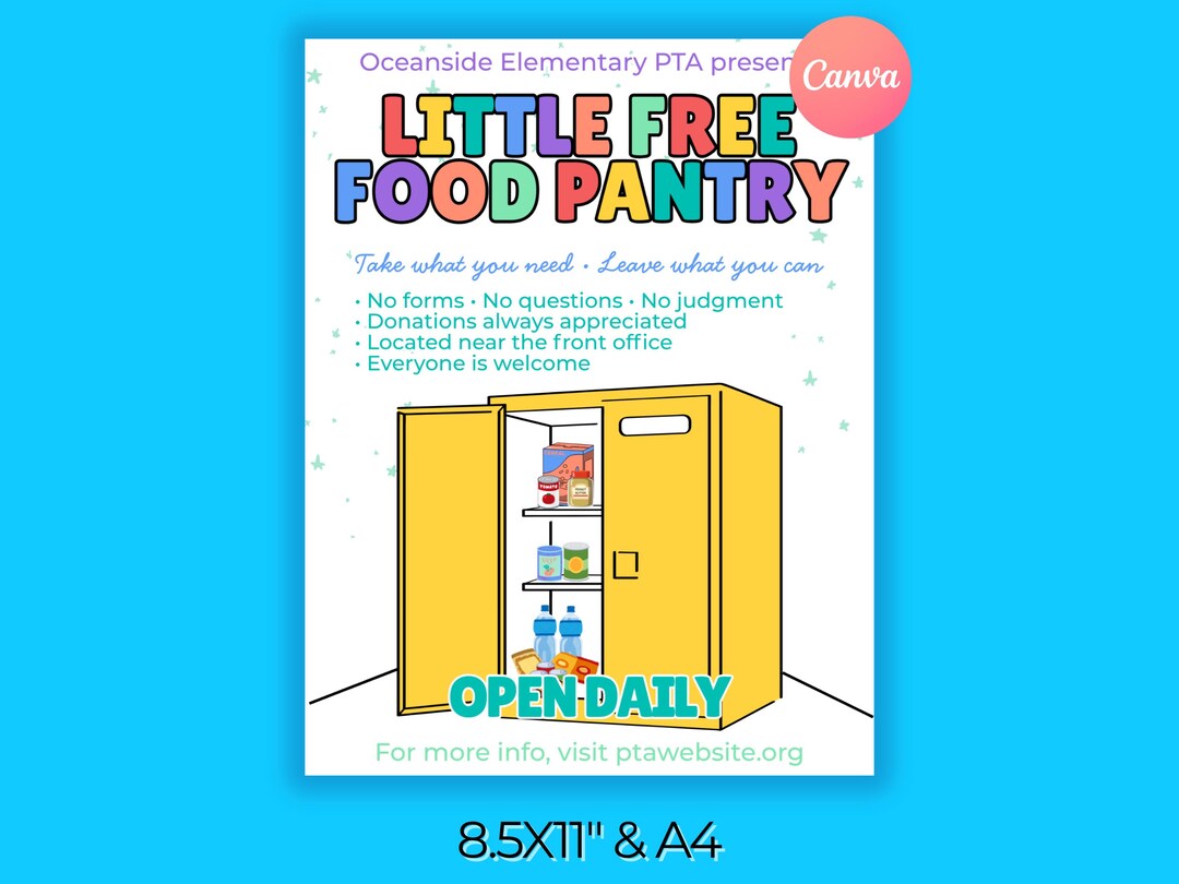 Little Free Food Pantry Flyer Template Editable PTA PTO Community ...