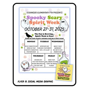 Halloween Spirit Week Flyer Template for Schools | Editable Canva Dress ...
