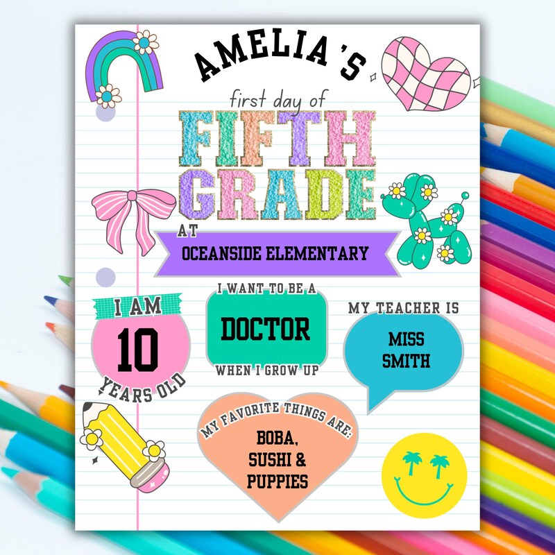 5th Grade Sign - Etsy