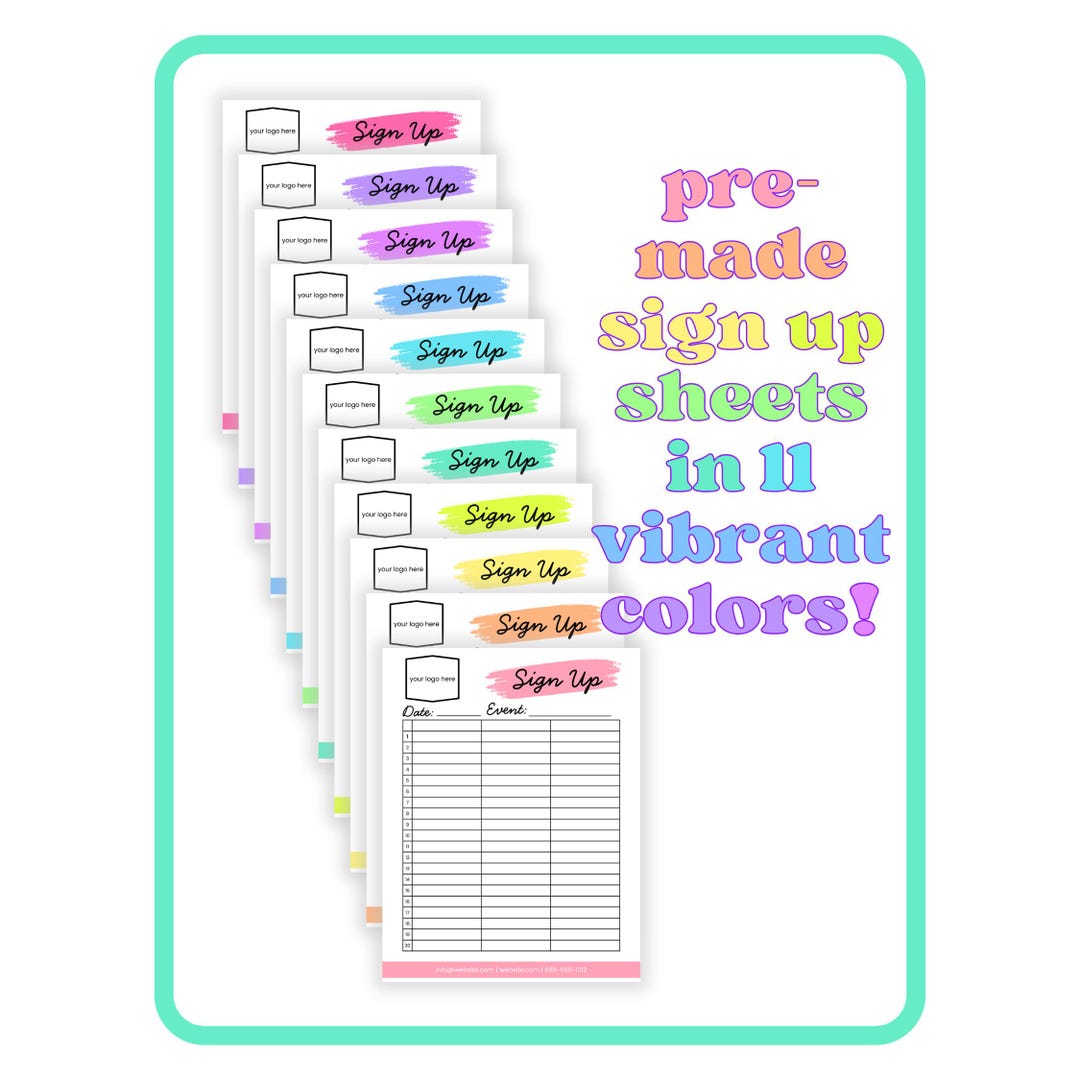 Editable Sign up Sheet Template for Events, PTA/PTO, Volunteers ...