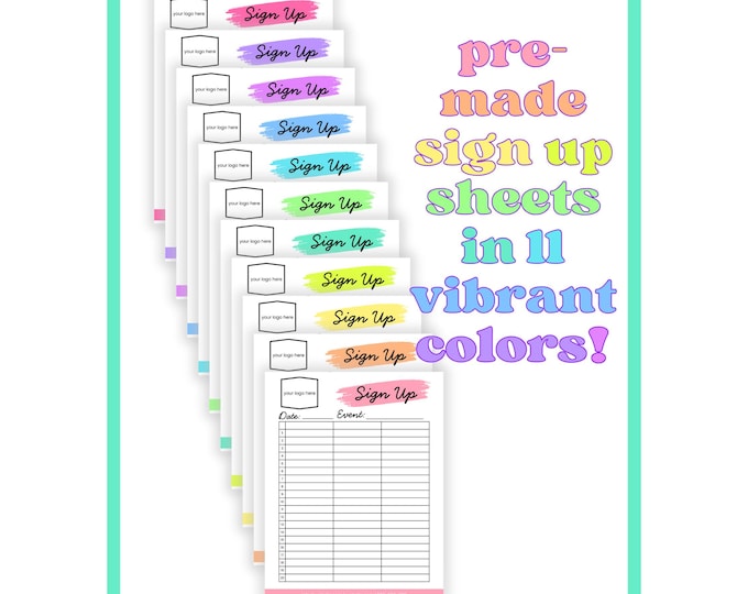 Editable Sign up Sheet Template for Events, PTA/PTO, Volunteers ...