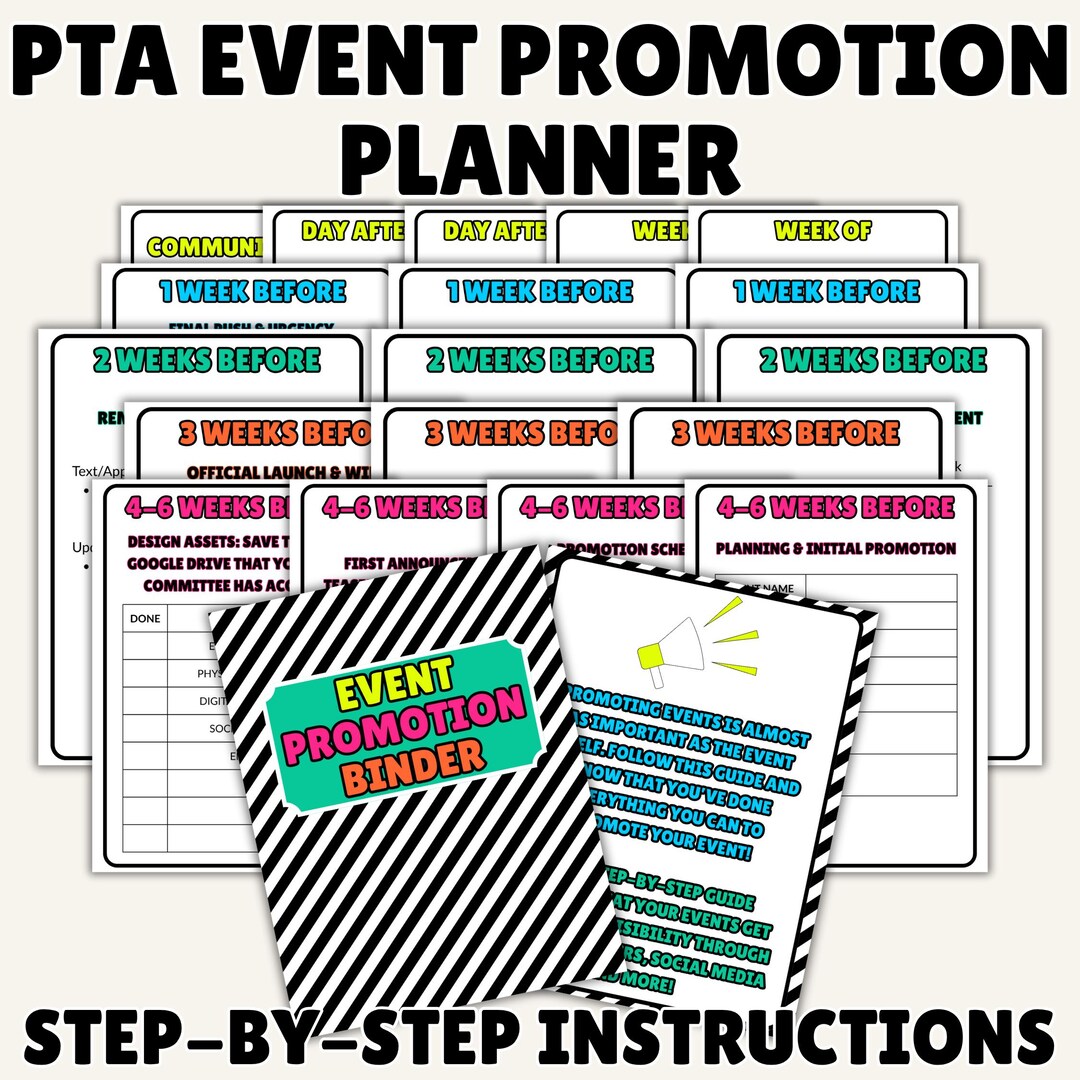PTA Event Planner: School Fundraiser Promotion Kit (canva Template ...