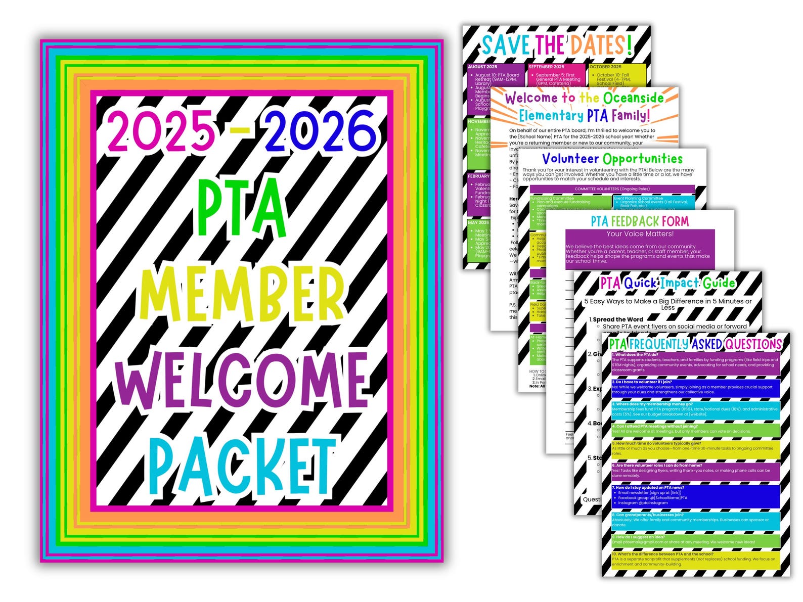 PTA Welcome Packet Canva Template Editable School Membership Kit ...