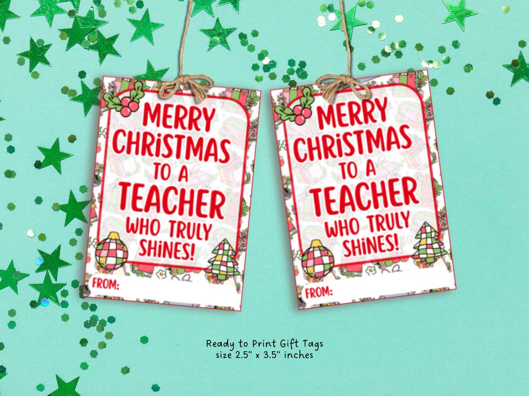 Christmas Teacher Gift Tags "merry Christmas to a Teacher Who Truly ...