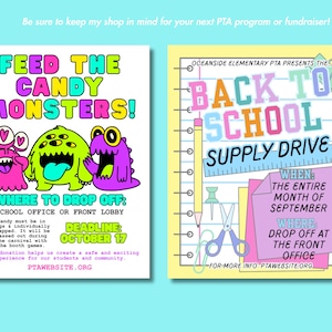 Editable Food Truck Night Flyer Canva Template School Fundraiser PTA ...