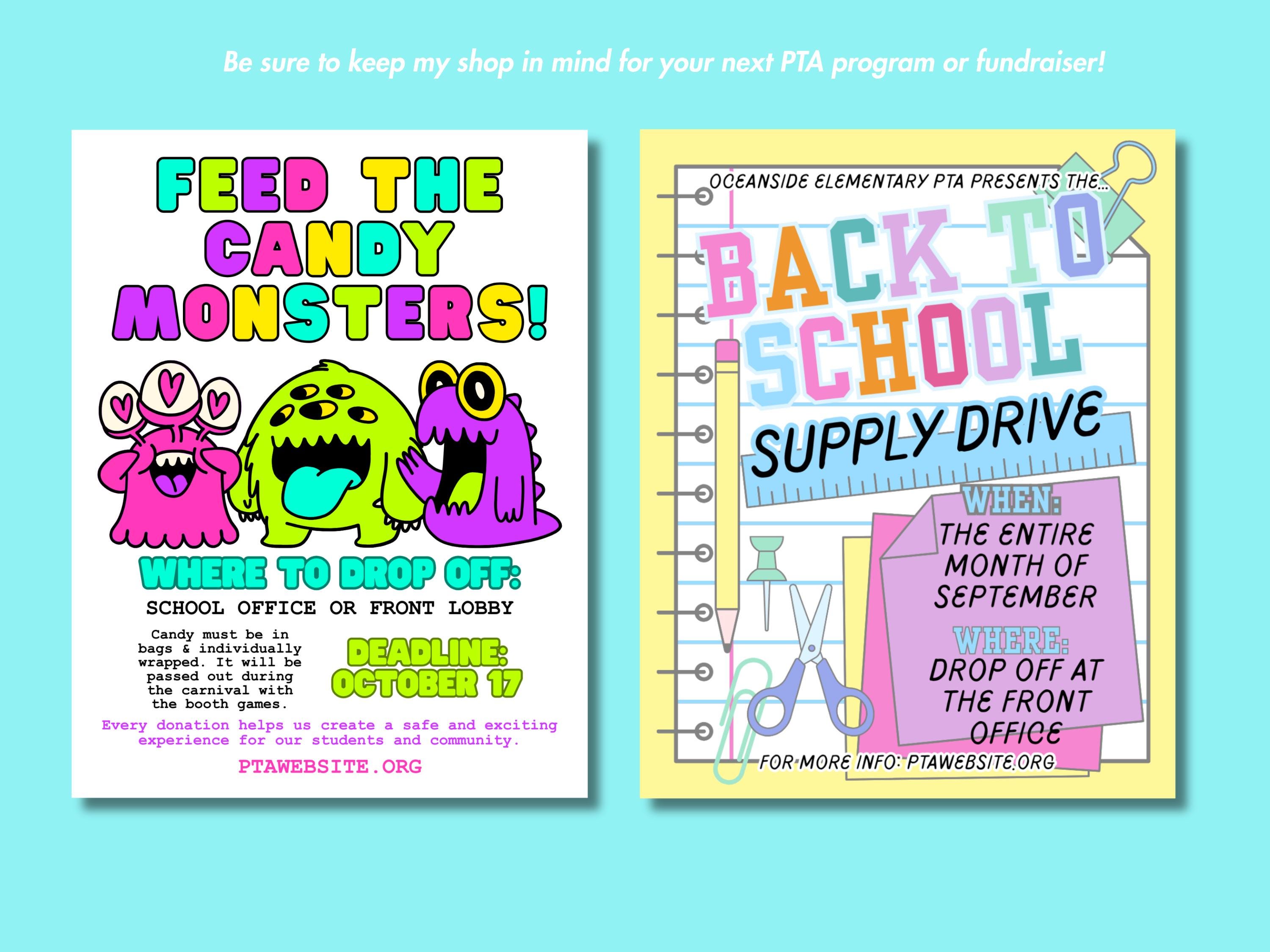 Editable Food Truck Night Flyer Canva Template School Fundraiser PTA ...