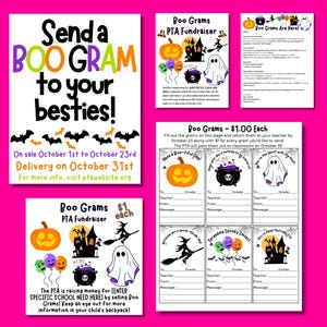 Editable Halloween Boo Gram & Candy Gram Fundraiser PTA PTO School ...