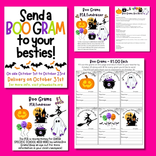 Boo Gram Flyer School - Etsy