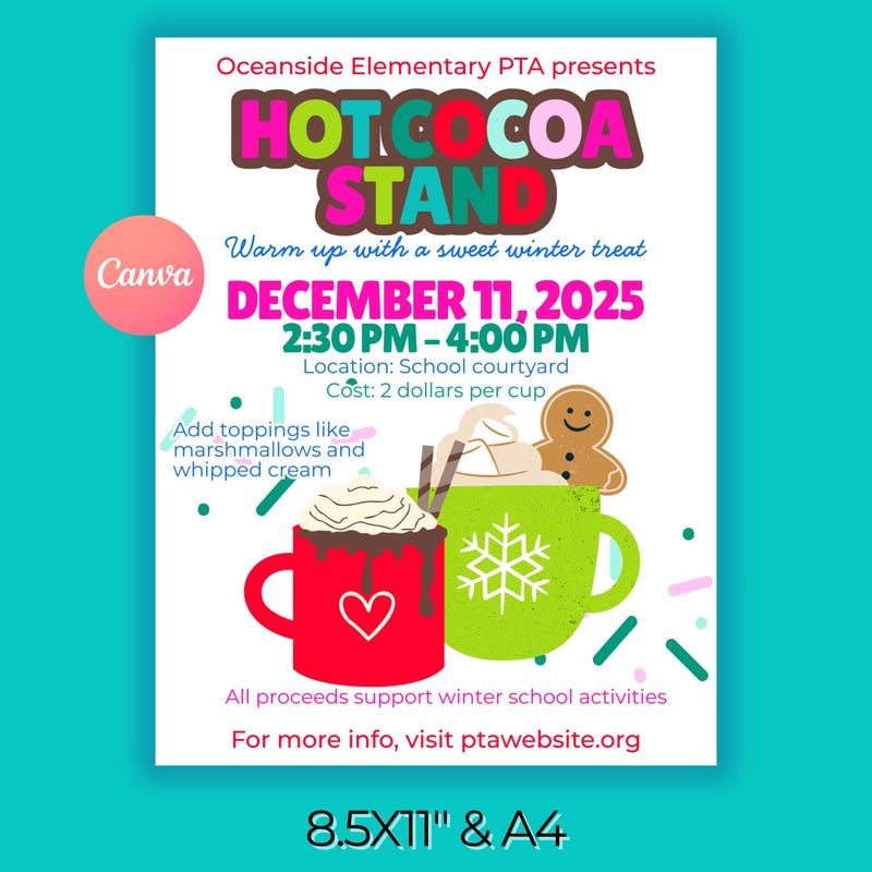 Hot Cocoa Bar Flyer Editable - Etsy