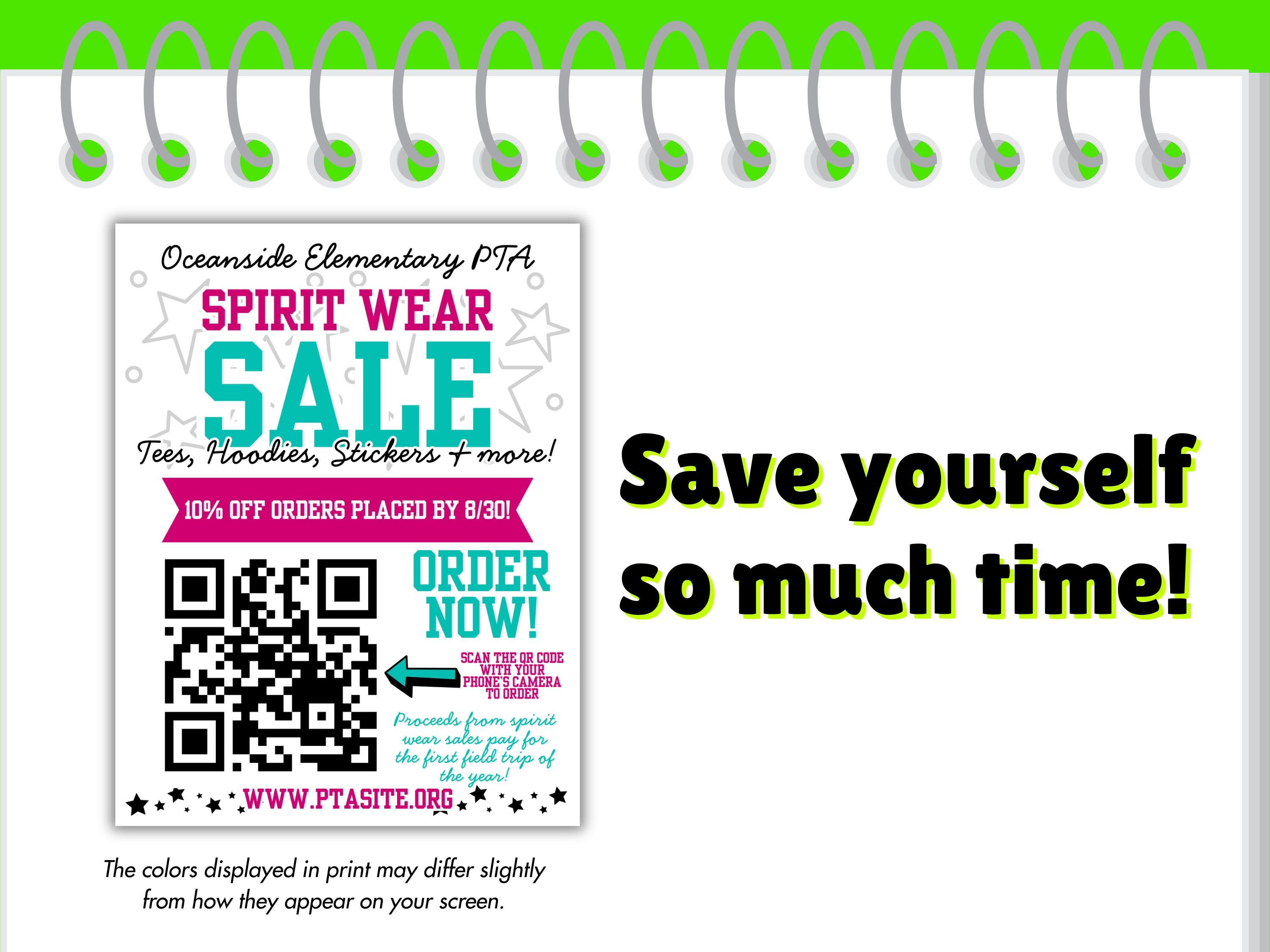 Spirit Wear Sale Flyer, Editable PTA/PTO Canva Template (digital ...