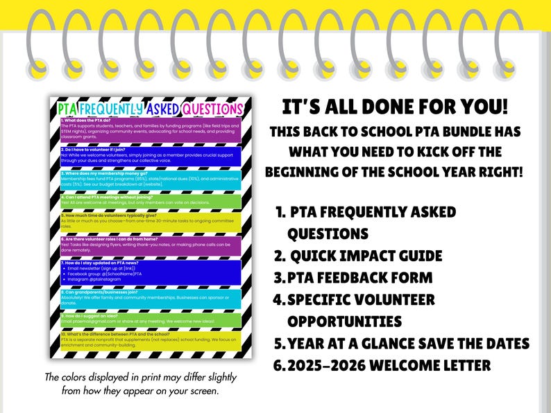 PTA Welcome Packet Canva Template Editable School Membership Kit ...