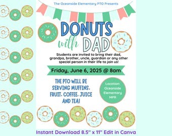 Muffins With Mom Flyer Template | Editable Canva School Event ...