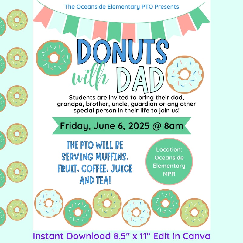 Donuts With Dad Flyer - Etsy