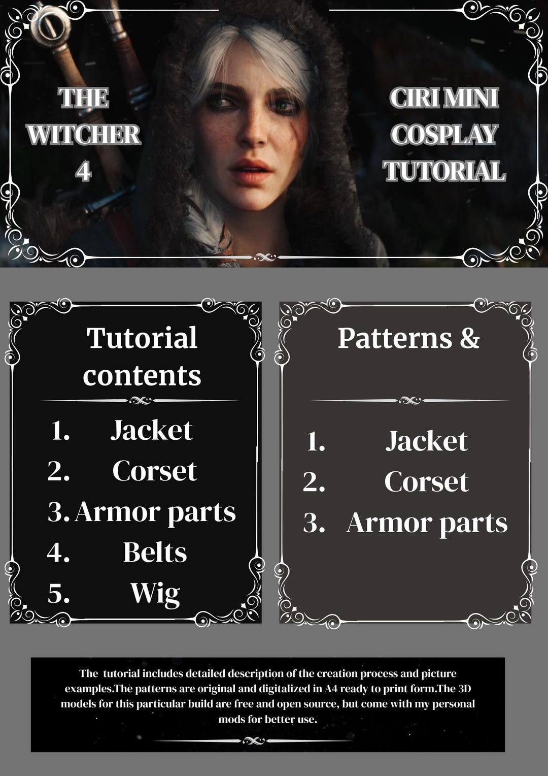 The Witcher 4 Ciri Cosplay Patterns and Mini Tutorial - Etsy Canada