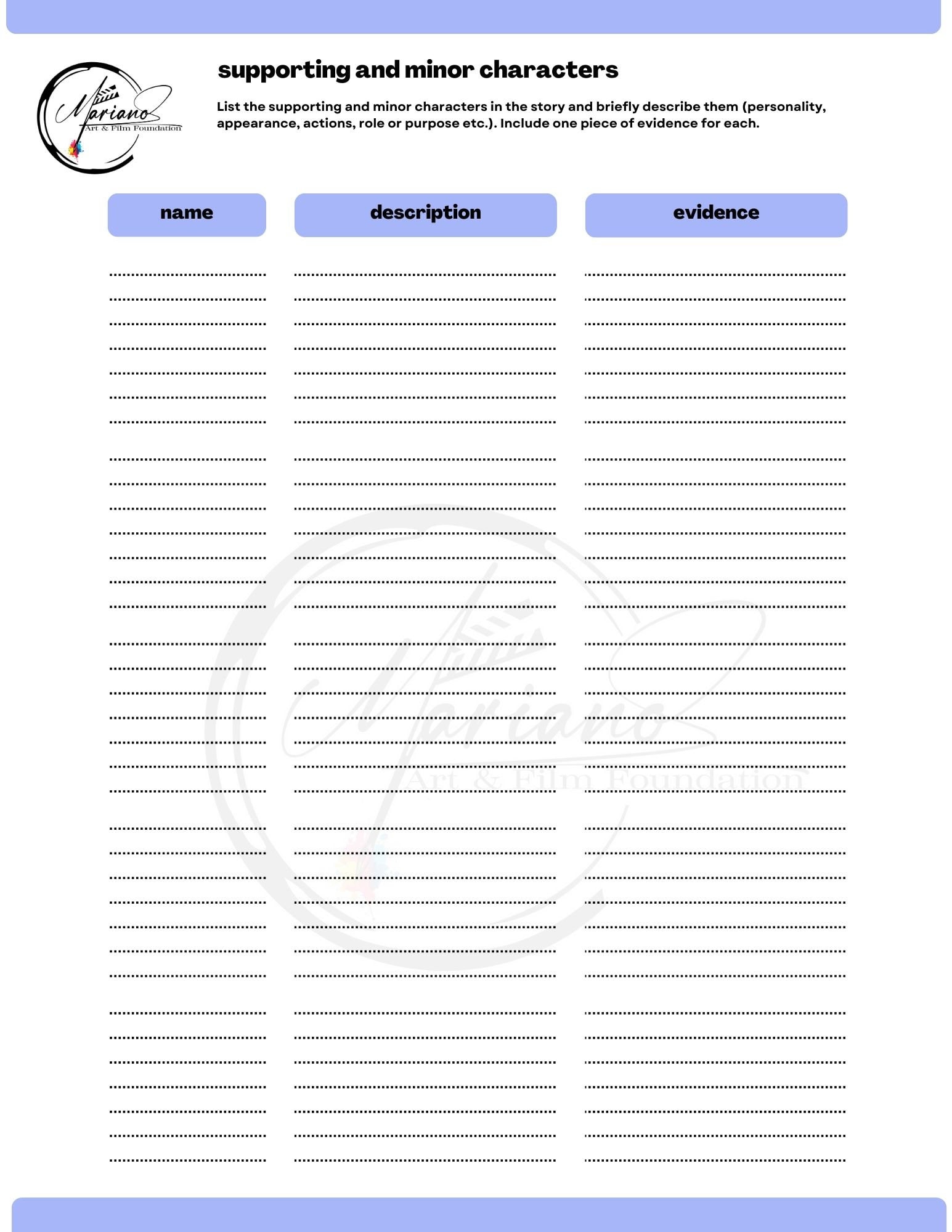 Set of Worksheets for Character, Script Outline, Template for Movie ...