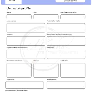 Character, Script Outline, Template for Movie Script or Book Writing ...