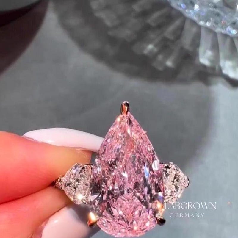 3 Karat Pink Diamond Ring - Etsy