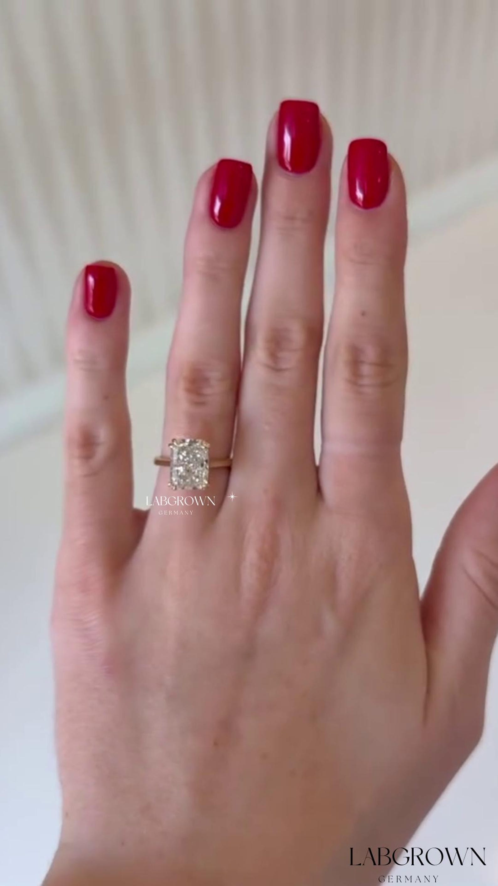 3.50CT Gorgeous Radiant Cut Engagement Ring, Double Claw Prong Setting ...