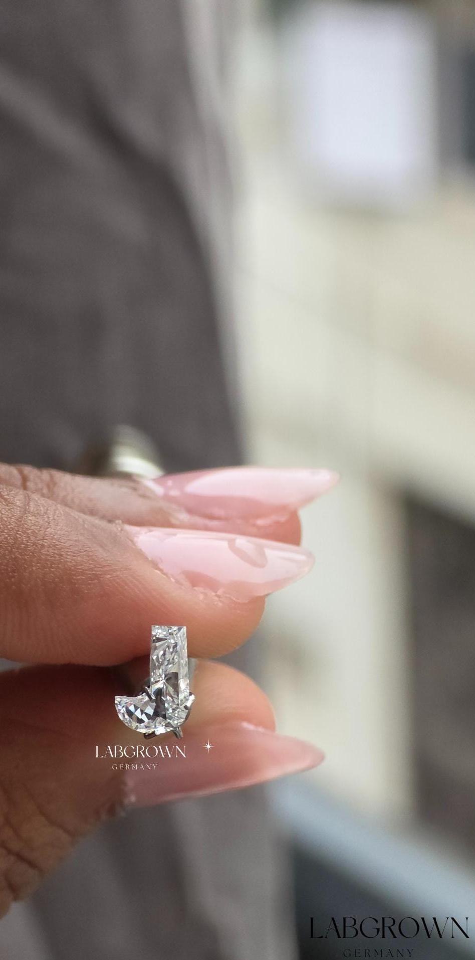 J Alphabet Shape Lab Grown Diamond Loose, Brilliant Cut Diamond for ...