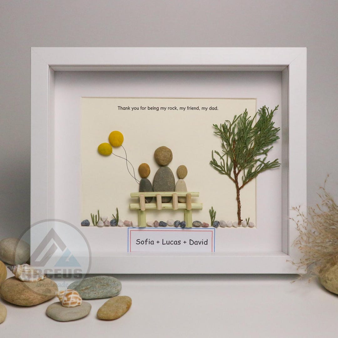 Personalized Father's Day Pebble Art, Unique Birthday Gift for Dad, Dad ...