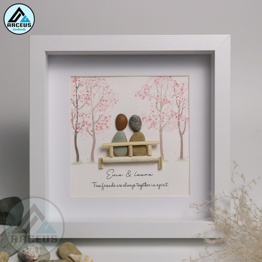Personalized Friend Pebble Art, Unique Framed Gift - Etsy