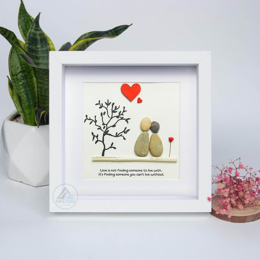 Personalized Couple With Romatic Quotes Pebble Art, Gift for Wedding ...
