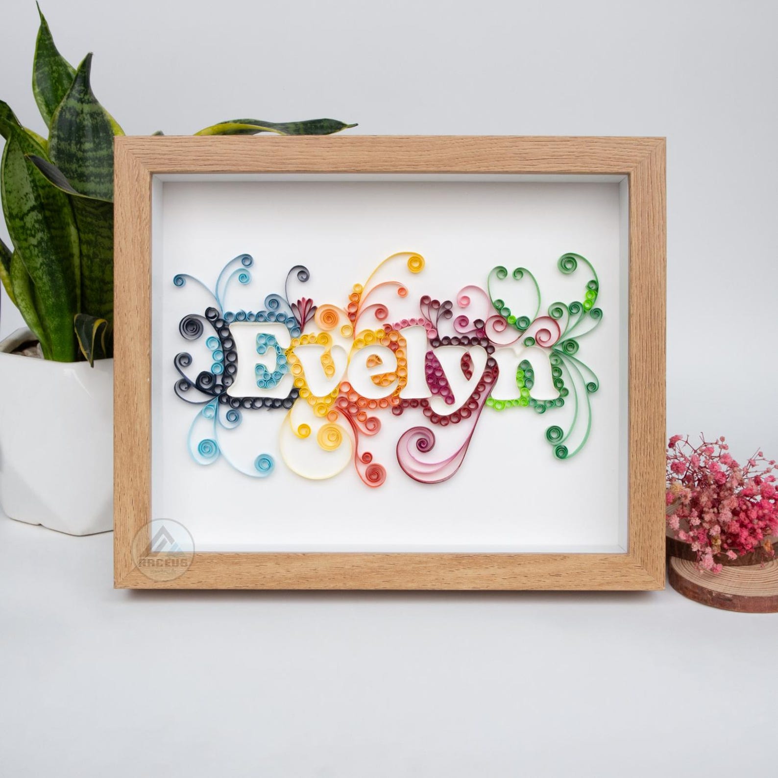 Personalized Quilling Art Name Sign: Custom Name Frame Decor - Etsy