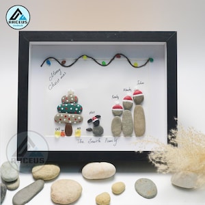 Personalised Family Christmas Pebble Art, Christmas Family Pebble Art ...