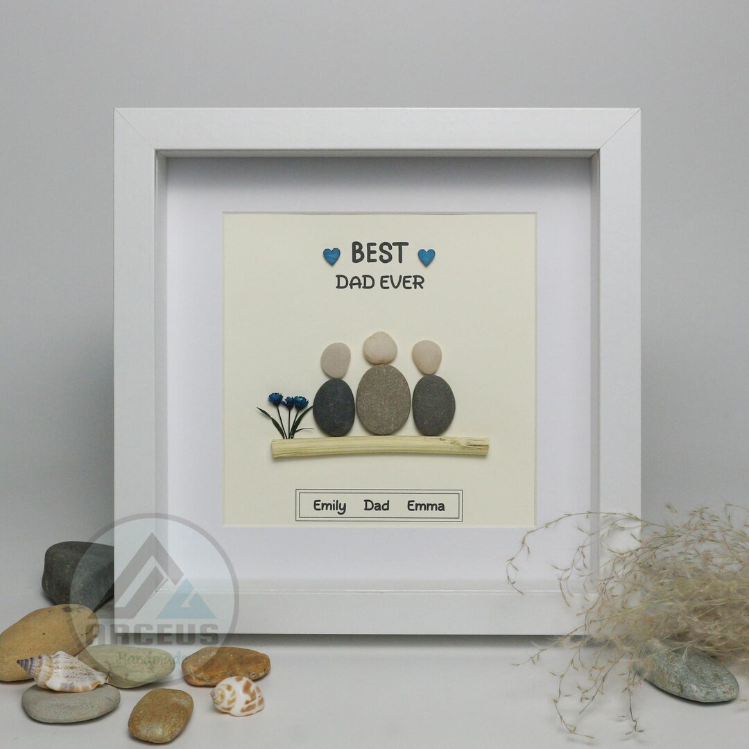 Personalized Father's Day Pebble Art, Unique Birthday Gift for Dad, Dad ...