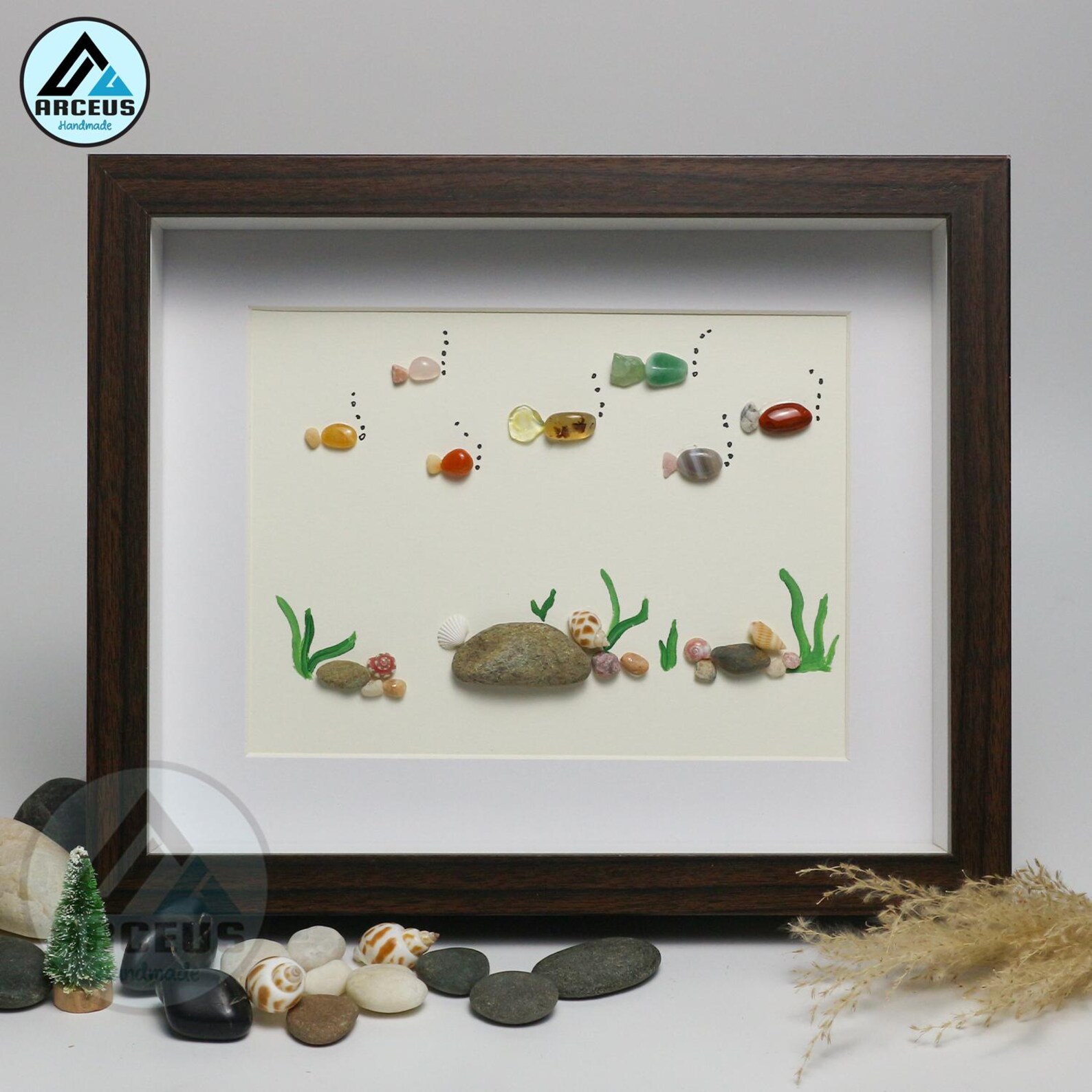 Personalized Rainbow Fish Pebble Art: Family Keepsake - Etsy