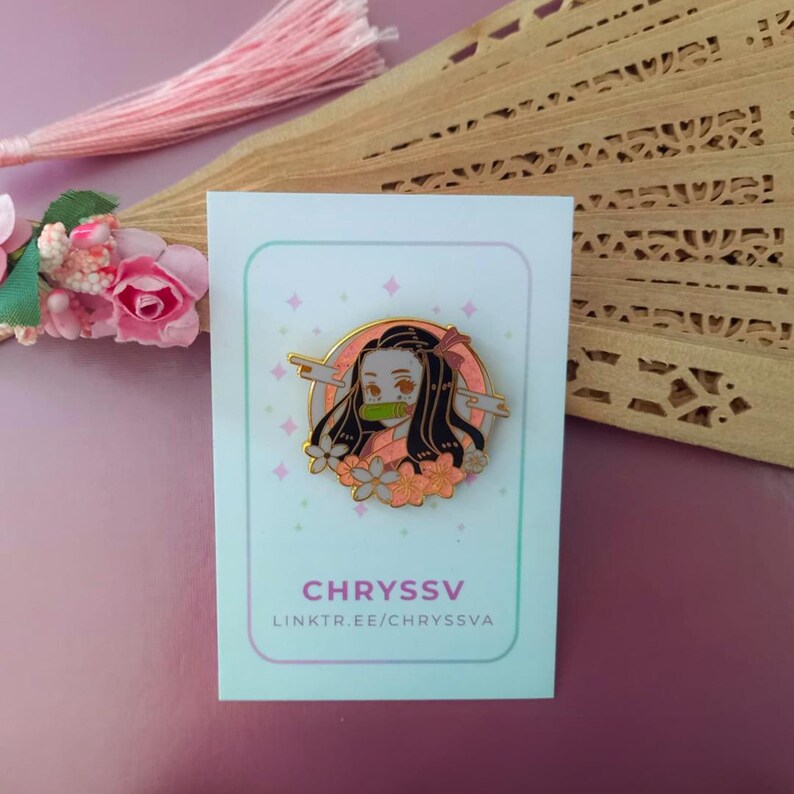 Nezuko Demon Slayer 2.5 Gold Plated Hard Enamel Pin Kimetsu No Yaiba ...