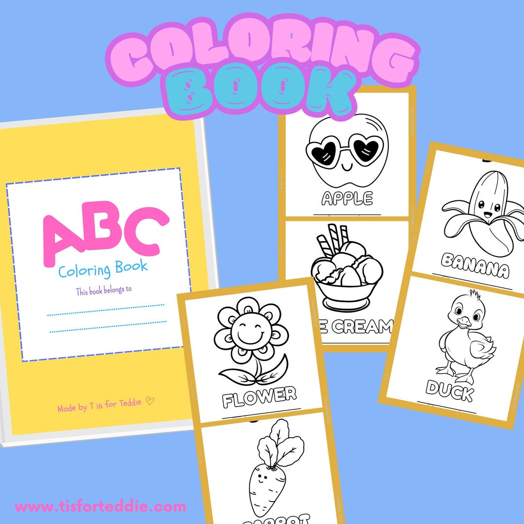 ABC Coloring Book Kids Coloring Printable ABC Alphabet Book Coloring ...